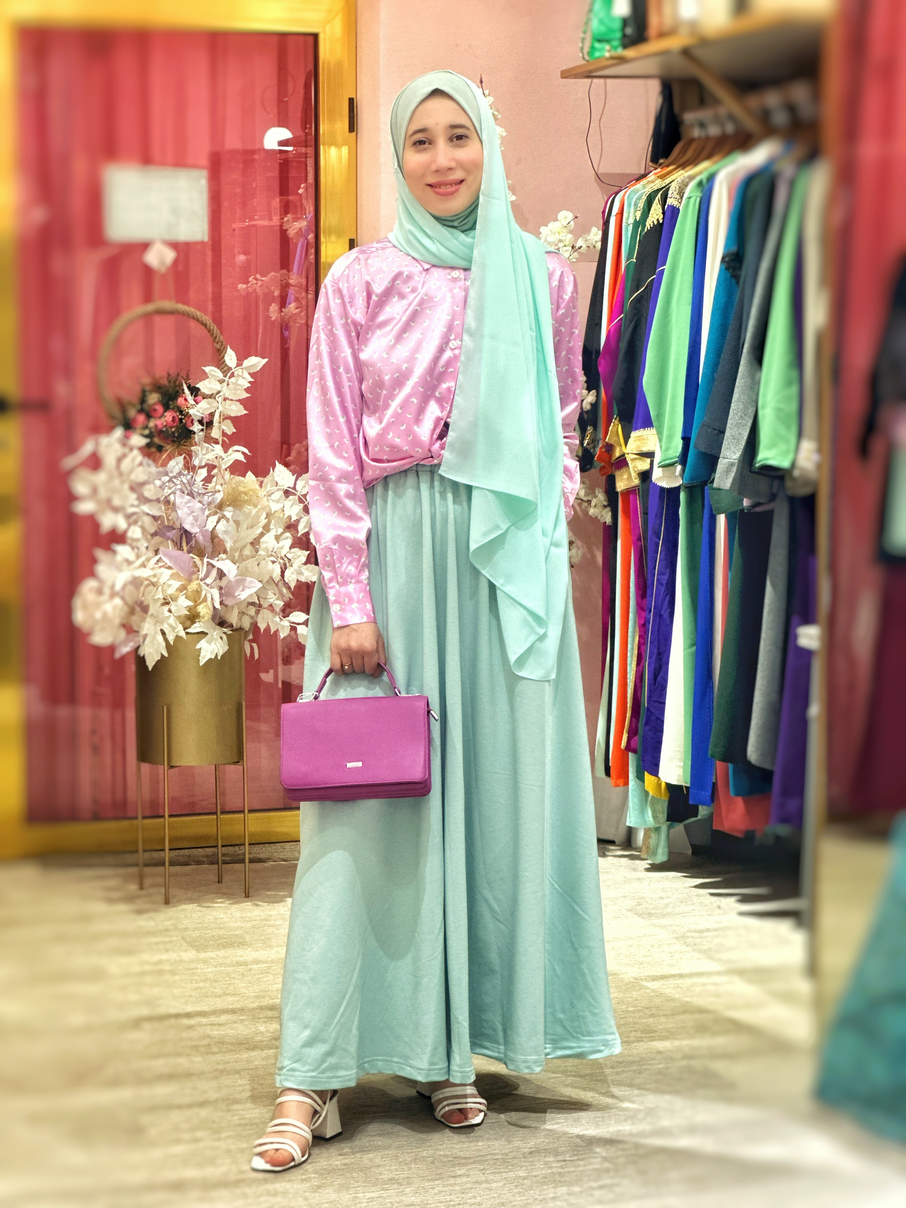 Jupe Joud Vert Eau – ARWA FASHION